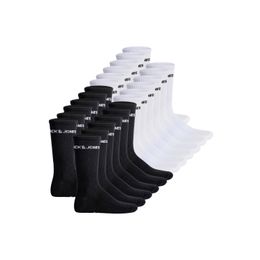 Jack & Jones Kurzsocken JACK & JONES "Socken JACLOGO 24 PACK 24er Pack", Herren, Gr. 40-46, schwarz (schwarz, wei&szlig;), Obermaterial: 72% Baumwolle CO. 26% Polyester PES. 2% Elasthan EL., Socken