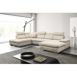 Wohnlandschaft WERK2 "Cordoba inkl. Bett, Bettkasten & Kopfteilfunktion, Breite 359 cm", beige, B:359cm H:86cm T:232cm, Sofas, Wohnlandschaft