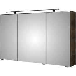 Spiegelschrank SAPHIR, eiche ribbeck quer nachbildung, B:120cm H:70,3cm T:14,9cm, Holzwerkstoff, Schr&auml;nke, Spiegelschrank