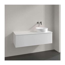 Villeroy & Boch Villeroy und Boch Antao Waschtisch-Unterschrank K34050GF 120x36x50cm, Hahnloch, Waschbeckenplattenfarbe Lack, glossy white lacquer