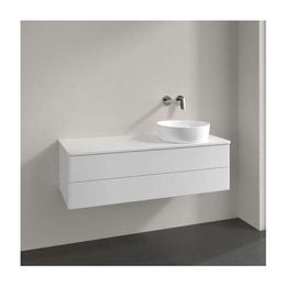 Villeroy & Boch Villeroy und Boch Antao Waschtisch-Unterschrank K23050GF 120x36x50cm, Hahnloch, Waschbeckenplattenfarbe Lack, glossy white lacquer