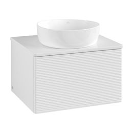 Villeroy & Boch Villeroy und Boch Antao Waschtisch-Unterschrank L29150GF mit Beleuchtung, 1 Auszug, 600 x 360 x 500 mm, Front mit Struktur, Glossy White Lacquer / Glossy White Lacquer