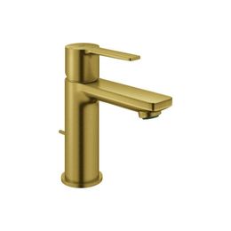 Grohe Lineare Waschtischarmatur 23790GN1 1/2", XS-Size, mit Zugstangen-Ablaufgarnitur, Mittelstellung kalt, cool sunrise geb&uuml;rstet