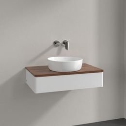 Villeroy & Boch Villeroy und Boch Antao Waschtisch-Unterschrank K08012GF 80x19x50cm, Waschbeckenplattenfarbe warm walnut, glossy white lacquer
