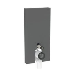 Geberit Monolith Plus Stand-WC-Modul 131203CD7 Front schwarz, Seitenverkleidung schwarz / Aluminium geb&uuml;rstet, Bauh&ouml;he 101cm