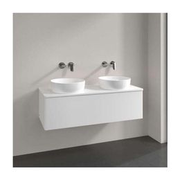 Villeroy & Boch Villeroy und Boch Antao Waschtisch-Unterschrank L35050MT mit Beleuchtung, 1 Auszug, 1200 x 360 x 500 mm, Front ohne Struktur, White Matt Lacquer / White Matt Lacquer
