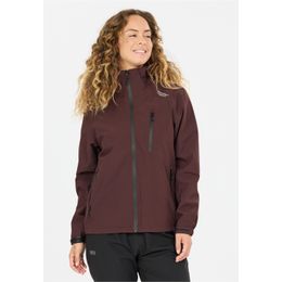 Outdoorjacke WEATHER REPORT "CAMELIA W-PRO15000", Gr. 36, purpurviolett, 94% Polyester, 6% Elasthan, bedruckt, mehrfarbig, normal, ohne Ausschnitt, Jacken Outdoorjacke, mit wasserdichter Beschichtung