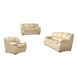 Polstergarnitur COTTA "Casino, Sofa Set, 3-2-1 Sitzer, Wohnzimmer Garnitur", creme, H:88cm T:92cm, FSC-zertifizierter Holzwerkstoff, Sitzm&ouml;bel-Sets, Sessel, 2-Sitzer, 2,5-Sitzer, hohe R&uuml;ckenlehne
