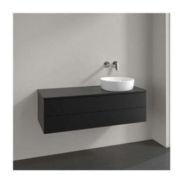 Villeroy & Boch Villeroy und Boch Antao Waschtisch-Unterschrank K23050PD 120x36x50cm, Hahnloch, Waschbeckenplattenfarbe Lack, black matt lacquer