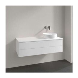 Villeroy & Boch Villeroy und Boch Antao Waschtisch-Unterschrank K23050MT 120x36x50cm, Hahnloch, Waschbeckenplattenfarbe Lack, white matt lacquer