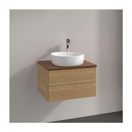 Villeroy & Boch Villeroy und Boch Antao Waschtisch-Unterschrank L18052HN mit Beleuchtung, 2 Ausz&uuml;ge, 600 x 360 x 500 mm, Front ohne Struktur, Honey Oak / Warm Walnut
