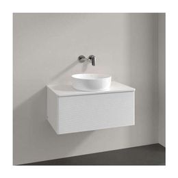 Villeroy & Boch Villeroy und Boch Antao Waschtisch-Unterschrank L30150GF mit Beleuchtung, 1 Auszug, 800 x 360 x 500 mm, Front mit Struktur, Glossy White Lacquer / Glossy White Lacquer