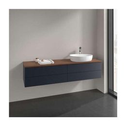 Villeroy & Boch Villeroy und Boch Antao Waschtisch-Unterschrank K27152HG 160x36x50cm, Hahnloch, Waschbeckenplattenfarbe warm walnut, midnight blue matt lacquer
