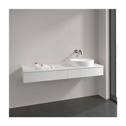 Villeroy & Boch Villeroy und Boch Antao Waschtisch-Unterschrank K16150GF 160x19x50cm, Hahnlochbohrung, Waschbeckenplattenfarbe Lack, glossy white lacquer