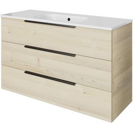 Badm&ouml;bel-Set SAPHIR "Mineralmarmor-Waschtisch mit Waschtischunterschrank", polar pinie, B:121cm H:74cm T:46cm, Holzwerkstoff, Kastenm&ouml;bel-Sets, Badm&ouml;bel-Set