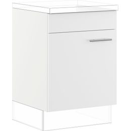 Kochfeldumbauschrank IMPULS K&Uuml;CHEN "Valencia", Breite/H&ouml;he: 60/72,3 cm", wei&szlig;, B:60cm H:72,3cm T:57,6cm, Dekorfolie, Holzwerkstoff, Schr&auml;nke, Kochfeldumbauschrank, vormontiert, mit Dreht&uuml;r und einem verstellbaren Einlegeboden