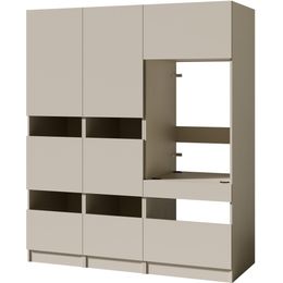 Mehrzweckschrank-Set BASIC BY BALCULINA "Washhome B/T/H 168x68x200 cm", kaschmirfarben, B:168cm H:200cm T:68cm, FSC-zertifizierter Holzwerkstoff, Kastenm&ouml;bel-Sets, Breite 168cm, h&ouml;henverstellbare Metallf&uuml;&szlig;e