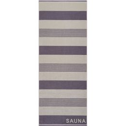 Saunatuch Egeria "Bob", grau (grau, taupe), B:75cm L:200cm, Walkfrottee, Obermaterial: 100% Baumwolle, Handt&uuml;cher, 75x200 cm im Streifendessin, reine Baumwolle