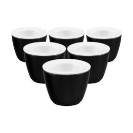Eierbecher Seltmann Weiden "Snack and Egg Life Fashion &oslash; 6,8 cm 6er Set", schwarz (glamorous schwarz), B:6,8cm H:5,5cm &Oslash;:6,8cm, Porzellan, Eierbecher, Sp&uuml;lmaschinenfest, Mikrowellensicher, Ofenfest