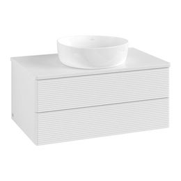 Villeroy & Boch Villeroy und Boch Antao Waschtisch-Unterschrank K19110GF 80x36x50cm, Waschbeckenplattenfarbe Lack, glossy white lacquer