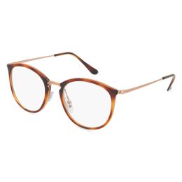 Ray-Ban RX7140 Brille Unisex | Fassung: Vollrand, Panto, Havanna Gestreift
