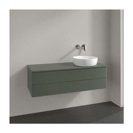 Villeroy & Boch Villeroy und Boch Antao Waschtisch-Unterschrank K23150HL 120x36x50cm, Hahnloch, Waschbeckenplattenfarbe Lack, leaf green matt lacquer
