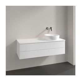 Villeroy & Boch Villeroy und Boch Antao Waschtisch-Unterschrank K23150MT 120x36x50cm, Hahnloch, Waschbeckenplattenfarbe Lack, white matt lacquer