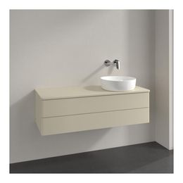 Villeroy & Boch Villeroy und Boch Antao Waschtisch-Unterschrank K23050HJ 120x36x50cm, Hahnloch, Waschbeckenplattenfarbe Lack, silk grey matt lacquer