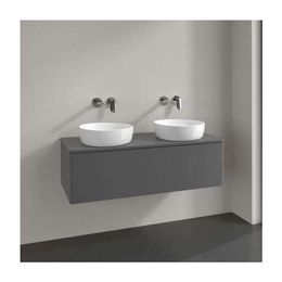 Villeroy & Boch Villeroy und Boch Antao Waschtisch-Unterschrank L35050GK mit Beleuchtung, 1 Auszug, 1200 x 360 x 500 mm, Front ohne Struktur, Anthracite Matt Lacquer / Anthracite Matt Lacquer