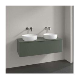 Villeroy & Boch Villeroy und Boch Antao Waschtisch-Unterschrank L35050HL mit Beleuchtung, 1 Auszug, 1200 x 360 x 500 mm, Front ohne Struktur, Leaf Green Matt Lacquer / Leaf Green Matt Lacquer