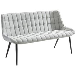 Mid.you Sitzbank, Grau, Schwarz, Metall, Textil, 3-Sitzer, 160x90x64 cm, Esszimmer, B&auml;nke, Sitzb&auml;nke