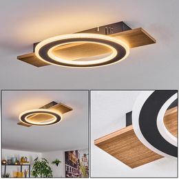 hofstein Besperia Deckenleuchte LED Holzoptik, Schwarz, 1-flammig