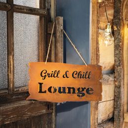 Schild "Grill & Chill Lounge"