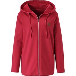 Damen Sweatjacke mit Kapuze rot, Gr&ouml;&szlig;e 56