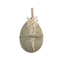 Chic Antique Osterei mit getrockneten Blumen H7 x &Oslash;4,5 cm, staubig gr&uuml;n skandinavische Deko Online Shop