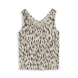 Tom Tailor Damen Top mit Leinenanteil, beige, Gemustert, Gr. XXXL