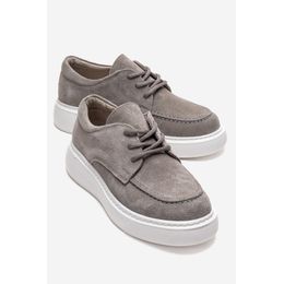 Mareon Leder Schn&uuml;rsneaker