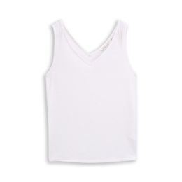 Tom Tailor Damen Top mit Leinenanteil, wei&szlig;, Uni, Gr. XXXL