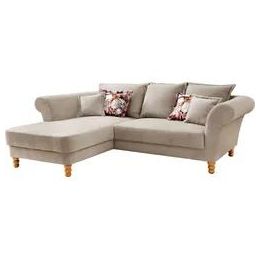 Ecksofa Home Affaire "Tassilo Mega Polsterecke mit Kaltschaum im Sitz, bequem, L-Form", gr&uuml;n (hellgr&uuml;n), B:262cm H:95cm T:198cm, 100% Polyester, Sofas, Ecksofa, hoher Sitzkomfort, Breite 262cm, Komfortsitzh&ouml;he 48cm, zeitlos elegant