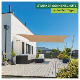 Sonnensegel Windhager "Capri Rechteck", gr&uuml;n (schilf), B:400cm T:500cm, Polyethylen, Sonnensegel, 4x5m, schilf