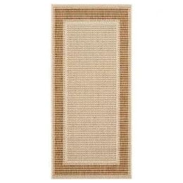 Teppich ANDIAMO "ARIZONA 2" Gr. 2, beige, B:67cm H:5mm L:140cm, Kunstfaser, Teppiche, Teppich, Flachgewebe, mit Bord&uuml;re, In- und Outdoor geeignet, wetterfest