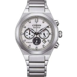 Citizen Zenshin Senkei Silber Herren Armbanduhr CA4690-51A