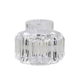 Chic Antique Kerzenhalter mit Rillen H6/D7 cm, klar skandinavische Deko Online Shop