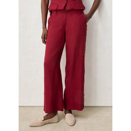 bonprix Leinenhose mit weitem Bein, rot, Gr.42, bequeme Leinenhose mit modernen weitem Bein, aus Leinen