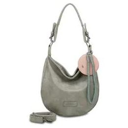 Schultertasche Fritzi aus Preussen "Fritzi Hobo", Damen, Gr. B/H/T: 10cm x 31cm x 33cm, grau, Polyurethan (PU), unifarben, Taschen Schultertasche, mit abnehmbaren Schultergurt