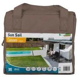 Sonnensegel Windhager "Cannes Quadrat", grau (taupe), B:400cm T:400cm, Polyester, Sonnensegel, 4x4m, taupe