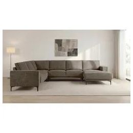 Wohnlandschaft OTTO HOME "OLAND U-Form, XXL, B: 342 cm, Skandi-Design", braun, B:342cm H:85cm T:260cm, 100% Polyester, Sofas, Wohnlandschaft, Skandi-Design in Struktur, Flachgewebe, Luxus-Microfaser, Boucle
