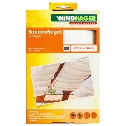 Sonnensegel Windhager, wei&szlig;, B:420cm T:140cm, Polyester, Sonnensegel, f&uuml;r Seilspannmarkise, inklusive Laufhaken, 4,2x1,4 m