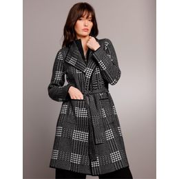 Damen Jacquardstrickjacke, Schwarz, Gr. 40, CREATION L PREMIUM, Strickjacken, Material: Schurwolle