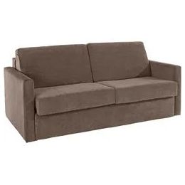 Schlafsofa Home Affaire "GOLDPOINT 182cm, Dauerschl&auml;fer, Liegefl&auml;che 140/200 cm", braun, B:182cm H:85cm T:100cm, Samtoptik (100% Polyester);Struktur (100% Polyester), Sofas, Schlafsofa, 3-Sitzer mit Dauerschl&auml;fer-Funktion, Bonell-Federkernmatratze